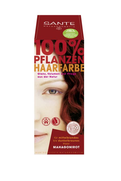 Vopsea Pentru Par Din Plante Rosu Mahon 100g Sante Naturkosmetik