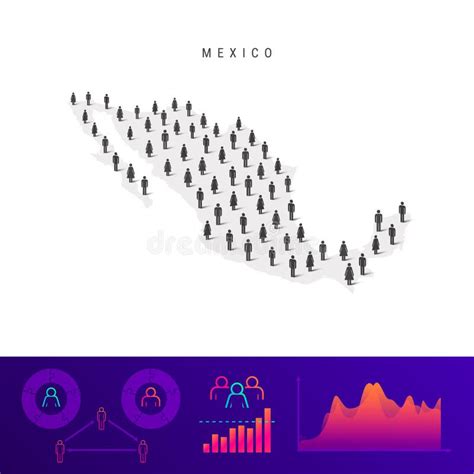 墨西哥人图标地图 详细矢量侧面影像 男女混杂的人群 人口信息图 向量例证 插画 包括有 要素 人们 184671766