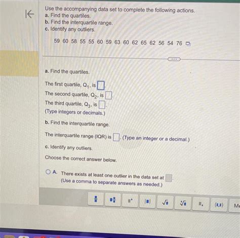Solved Use The Accompanying Data Set To Complete The