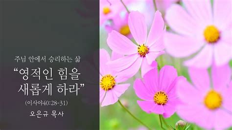 주님 안에서 승리하는 삶 영적인 힘을 새롭게 하라 오은규 목사 이사야 40 28 31 Youtube