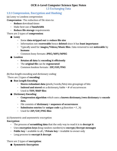 OCR A Level Computer Science Spec Notes 1 3 Summarized OCR A Level