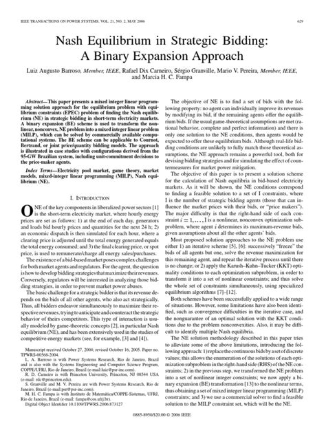 Be Nash Equilibria Pdf Mathematical Optimization Linear Programming