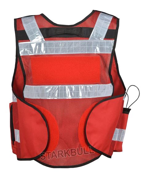 8511 Red Hi Viz Tactical Vest With Personalized Patches Hi Vis Securi