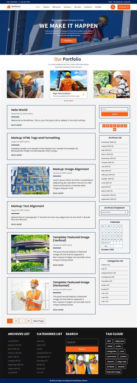 free architect wordpress theme for architects and builders