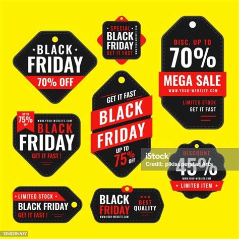 플랫 블랙 프라이데이 라벨 컬렉션 벡터 디자인 일러스트레이션 3차원 형태에 대한 스톡 벡터 아트 및 기타 이미지 3차원 형태 가격 검은색 Istock