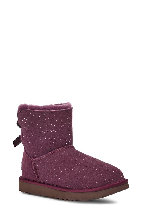 Ugg Uggr Mini Bailey Bow Embellished Genuine Shearling Bootie In