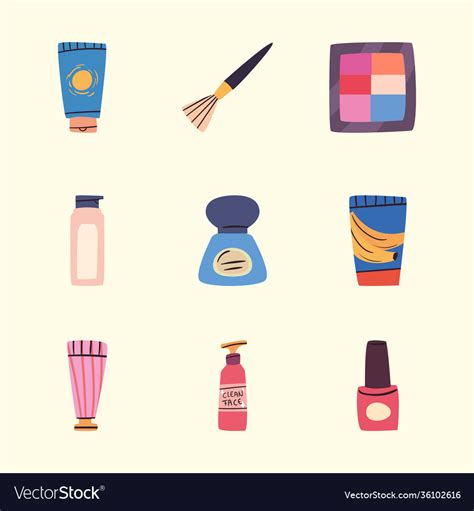 Make Up And Cosmetic Icon Set Design Royalty Free Vector