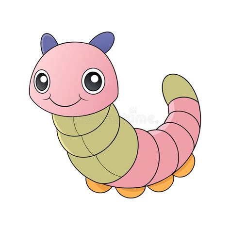 Creative Inchworm Coloring Template Stock Illustration Illustration Of Little Doodle 364679535