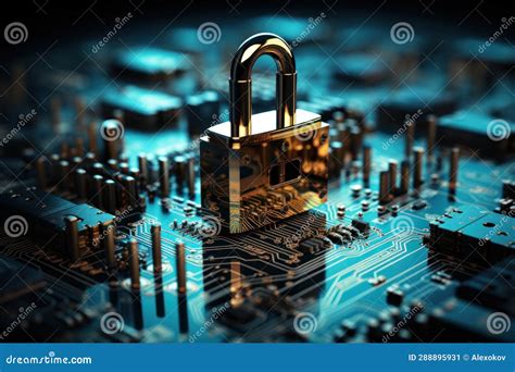 Cyber Security Concept With Binary Code And Lock Ai Generated Stock