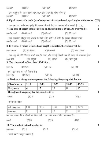 Hbse 9th Maths Sample Paper 2024 Pdf