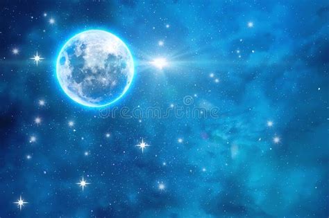 вселенная и планета ночная звезда небо луна космическая небуле