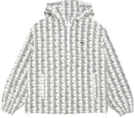 Lacoste Monogram Quarter Zip Hooded Windbreaker Shopstyle Jackets