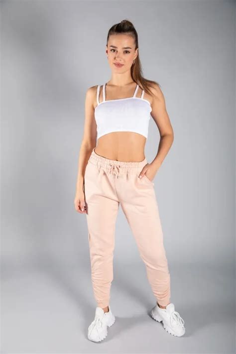 Blush Fleeced Lined Ruched Ankle Joggers Justyouroutfit