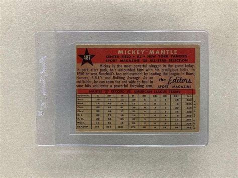 Topps Mickey Mantle All Star Matthew Bullock Auctioneers
