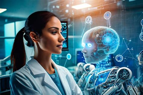 Premium Photo Modern Lab Experiments With Artificial Intelligence And Human Brain