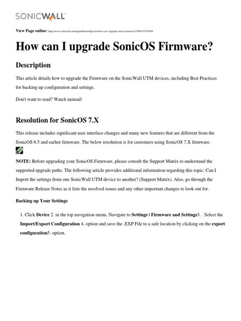 How Can I Upgrade Sonicos Firmware Pdf Software Release Life Cycle