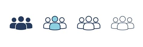 People Team Icon User Group Vector Symbol Filled And Linear Style