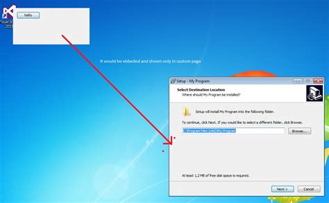 C Embed Winforms Form Into Inno Setup Wizard Stack Overflow