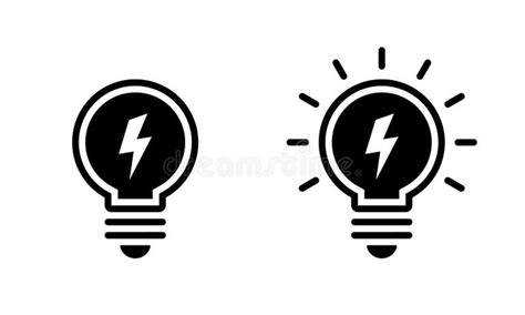 Light Bulb With Lightning Icon Lamp With Flash Concept Stock Vector