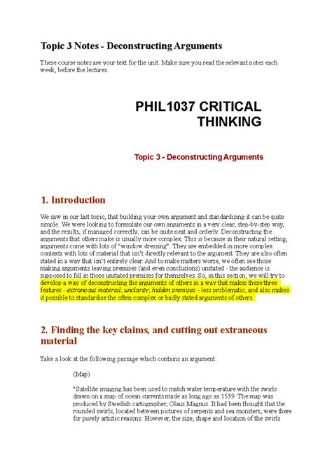 topic 3 notes topic 3 notes deconstructing arguments these course