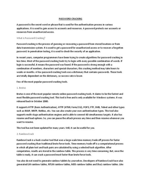 password cracking pdf password computer security