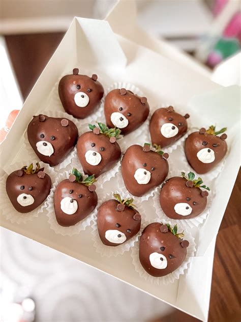 Bear Chocolate Covered Strawberries Bear Baby Shower Theme Teddy Bear Baby Shower Theme Baby