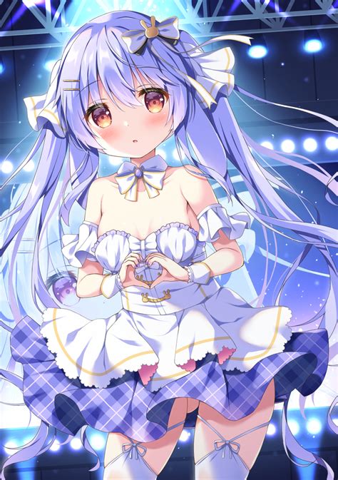 Safebooru 1girl O Bangs Bare Shoulders Blush Bow Breasts Bunny Hair