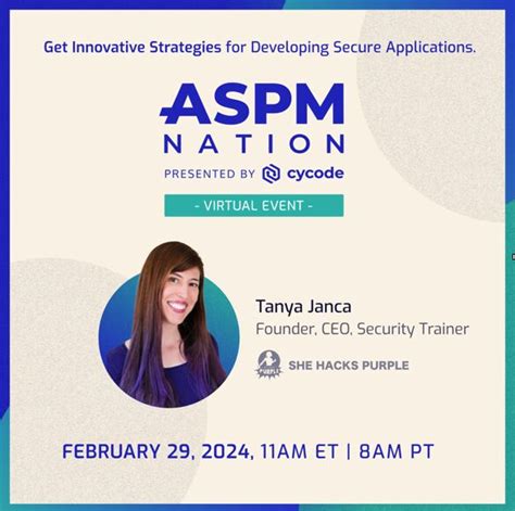 Tanya Janca On Linkedin Aspm