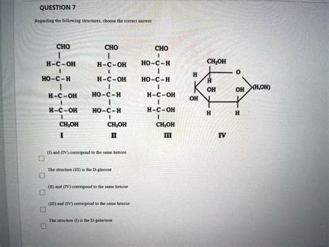 Solved Question 7 Regarding The Following Structure Uaes Cho Cho