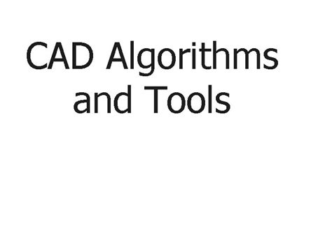 Cad Algorithms And Tools Overview Introduction Boolean Networks