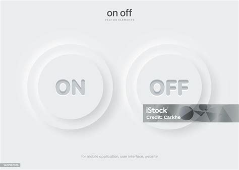 3d Neumorphism On Off Icon Push Button Symbol Soft White Slider Bars