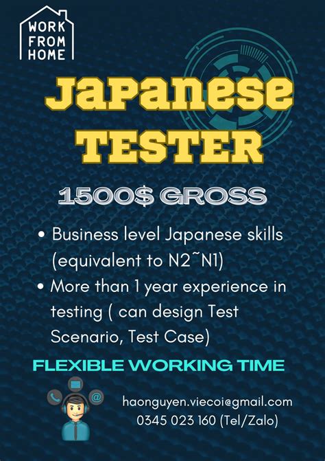 Hảo Nguyễn On Linkedin Remote Japanese Tester 1500 Gross Working