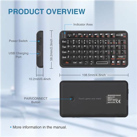 Rii Mini Bluetooth Keyboard With Backlitbuilt In Rechargeable Battery