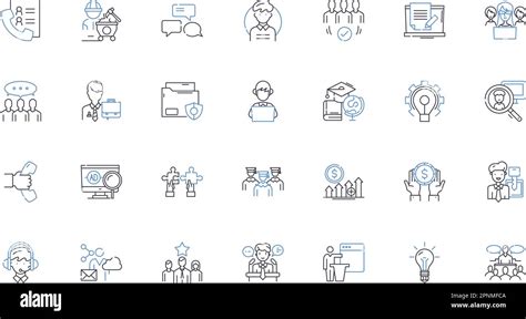 Task Skill Line Icons Collection Efficiency Productivity Organization Focus Time Management