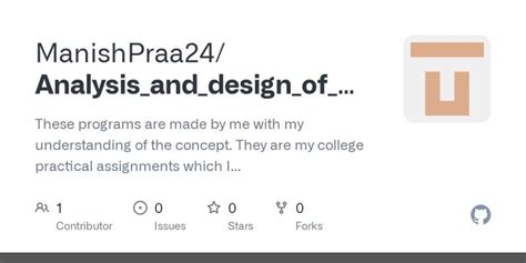 Manish Prajapati On Linkedin Github Manishpraa24analysisanddesignofalgorithms These