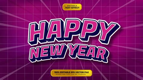 Happy New Year Text Effect Editable Text Effect Stock Vector Illustration Of Abstract