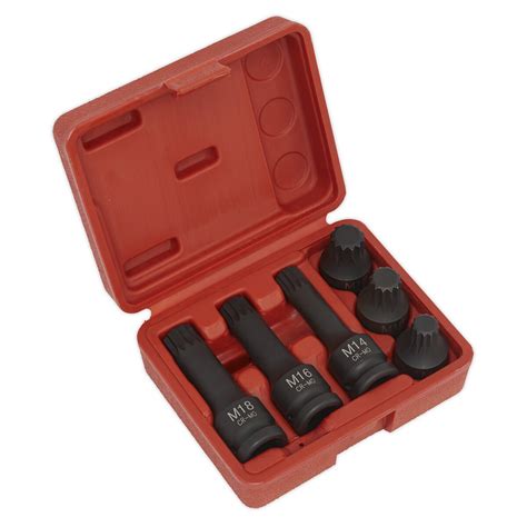 Impact Spline Socket Bit Set 6pc 1 2 Sq Drive Building Materials Online