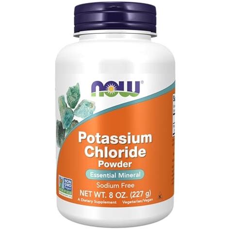 NOW Suplementos Polvo De Cloruro De Potasio Certificado Sin OGM