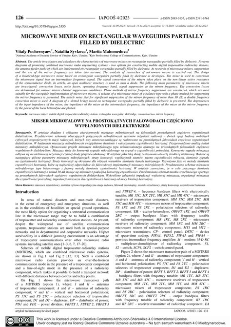 Pdf Microwave Mixer On Rectangular Waveguides Partially Filled By Dielectric