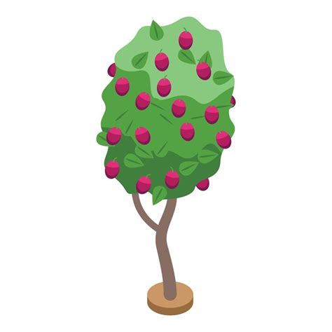 Plum Fruit Tree Icon Isometric Style 15647285 Vector Art At Vecteezy