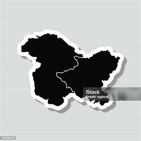 グレーの背景にジャンムーとカシミールとラダックの地図ステッカー ジャム・カシミール州のベクターアート素材や画像を多数ご用意 ジャム