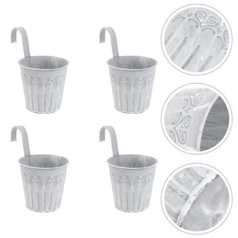 4 pièces Balcon Suspendu Seau Portable Durable Élégant Planteur De