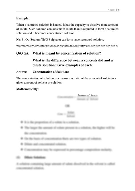 Solution Chemistry Notes For Th Class Chapter No Solutions Solute
