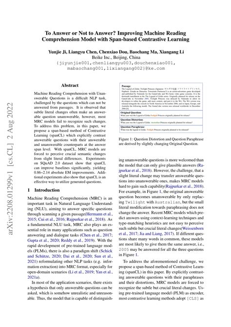 Pdf To Answer Or Not To Answer Improving Machine Reading Comprehension Model With Span Based