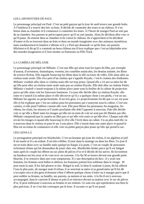 Orale Lingua Francese Primo Anno Docsity