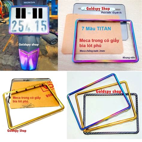 Motorcycle Waterproof License Plate Frame Set 7 Colors Titanium