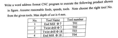 Solved Write A Word Address Format CNC Program To Execute Chegg