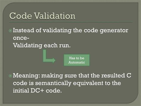 Ppt The Code Validation Tool Cvt Powerpoint Presentation Free Download Id 2158366