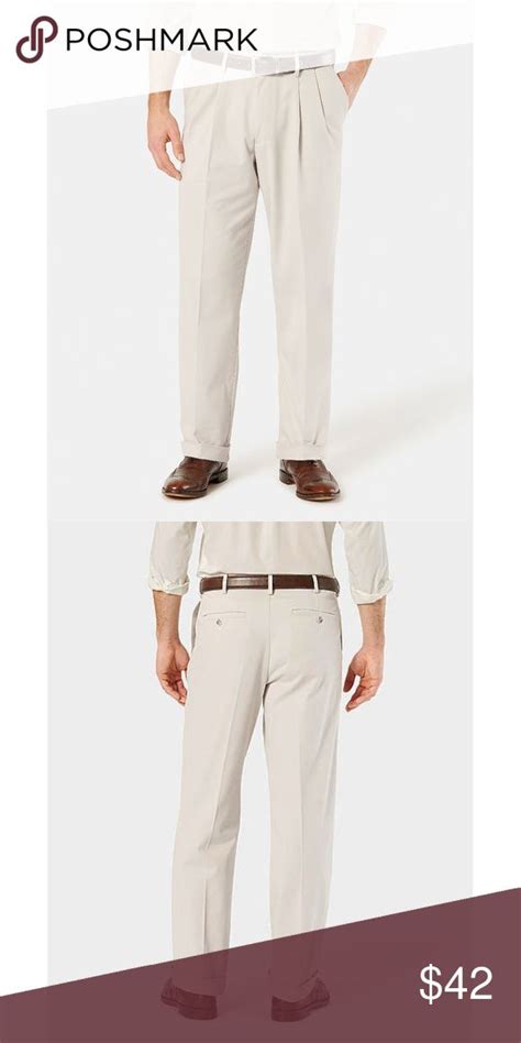 Dockers D4 Relaxed Fit Pleated Pants Stone 36x29 Casual Khaki Pants