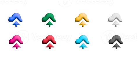 Cloud Upload Icon Set Colored Symbols Graphic Elements 16597691 Png